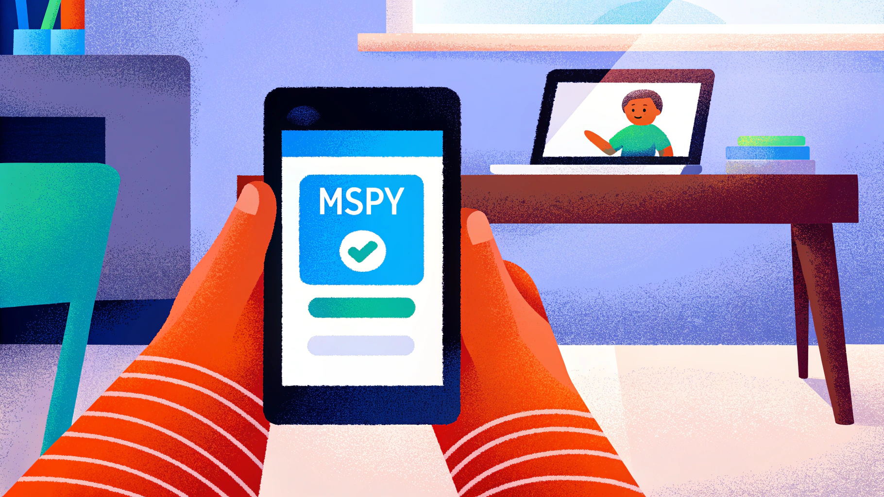 Parent Using mSpy for Digital Monitoring