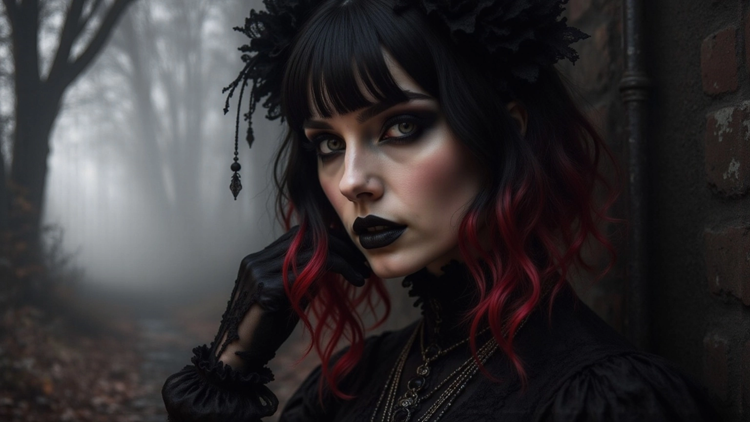 Striking Two-Tone Goth Hairstyle