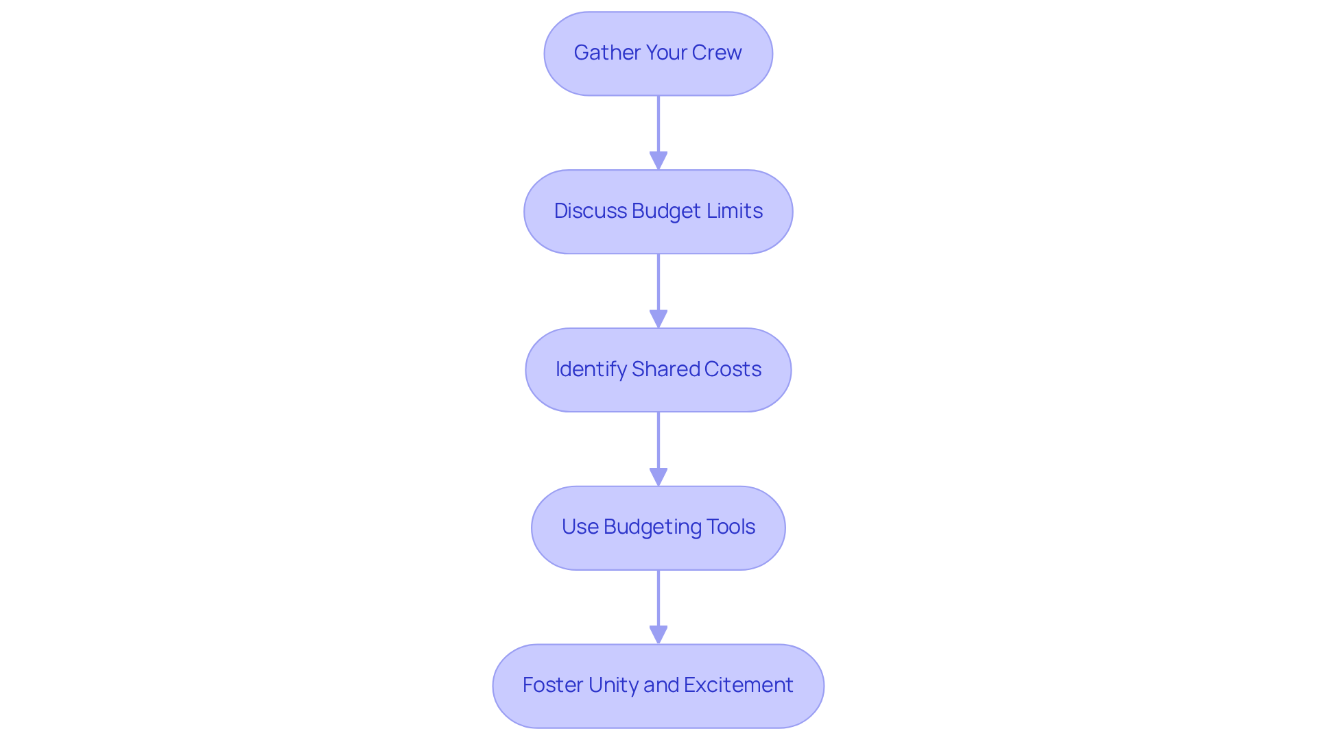 Each box represents a step in the budgeting journey - follow the arrows to see how the process unfolds and how everyone can contribute to a successful adventure.