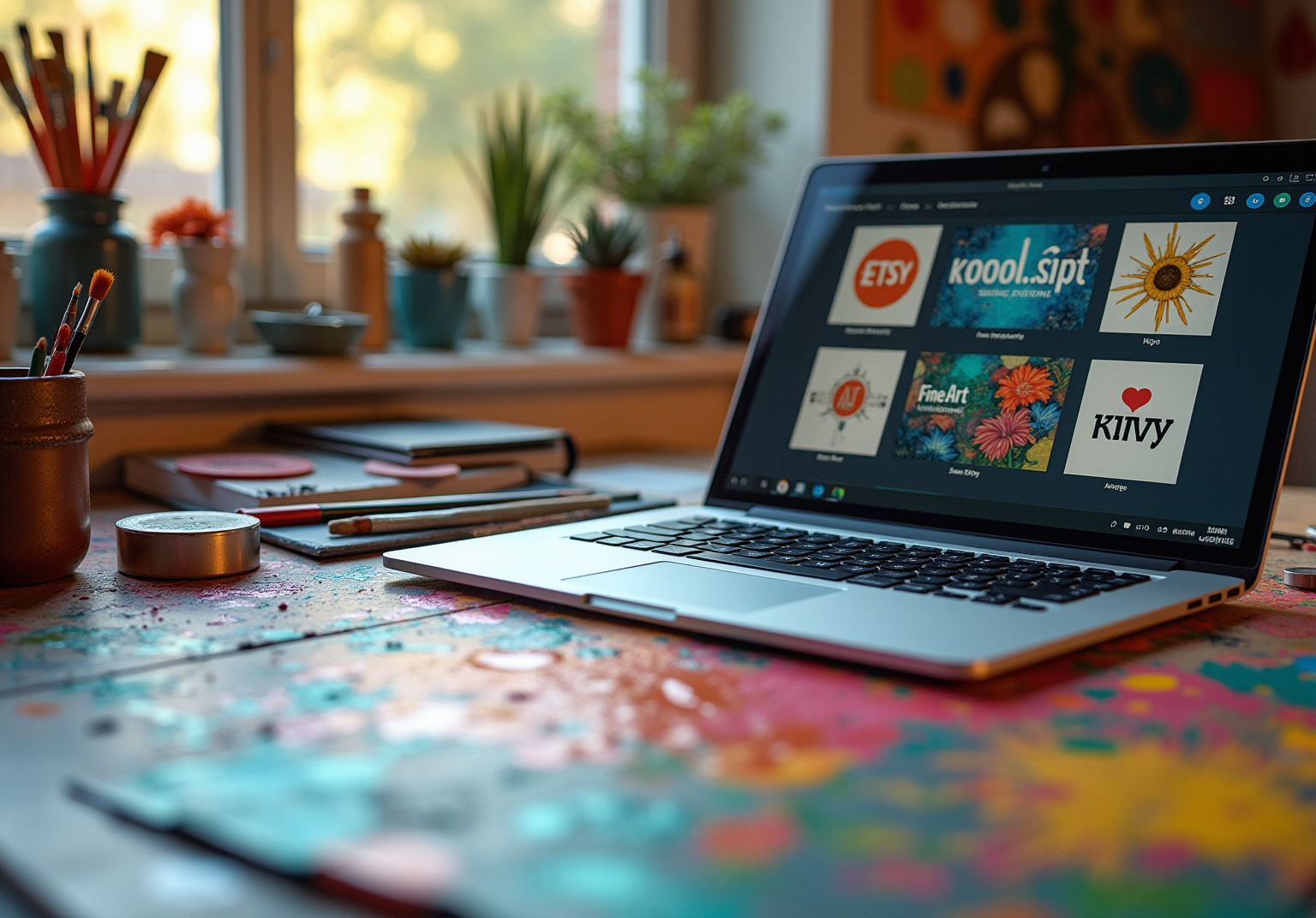 Creative Workspace for Online Art Selling Creative Workspace for Online Art Selling