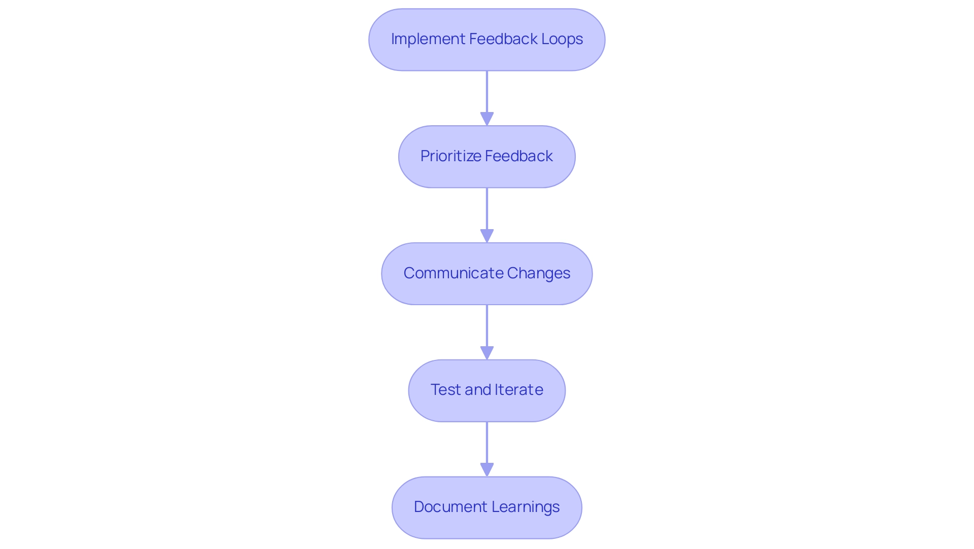 Each box represents a strategy for utilizing stakeholder feedback, with arrows indicating the order in which these strategies should be implemented.