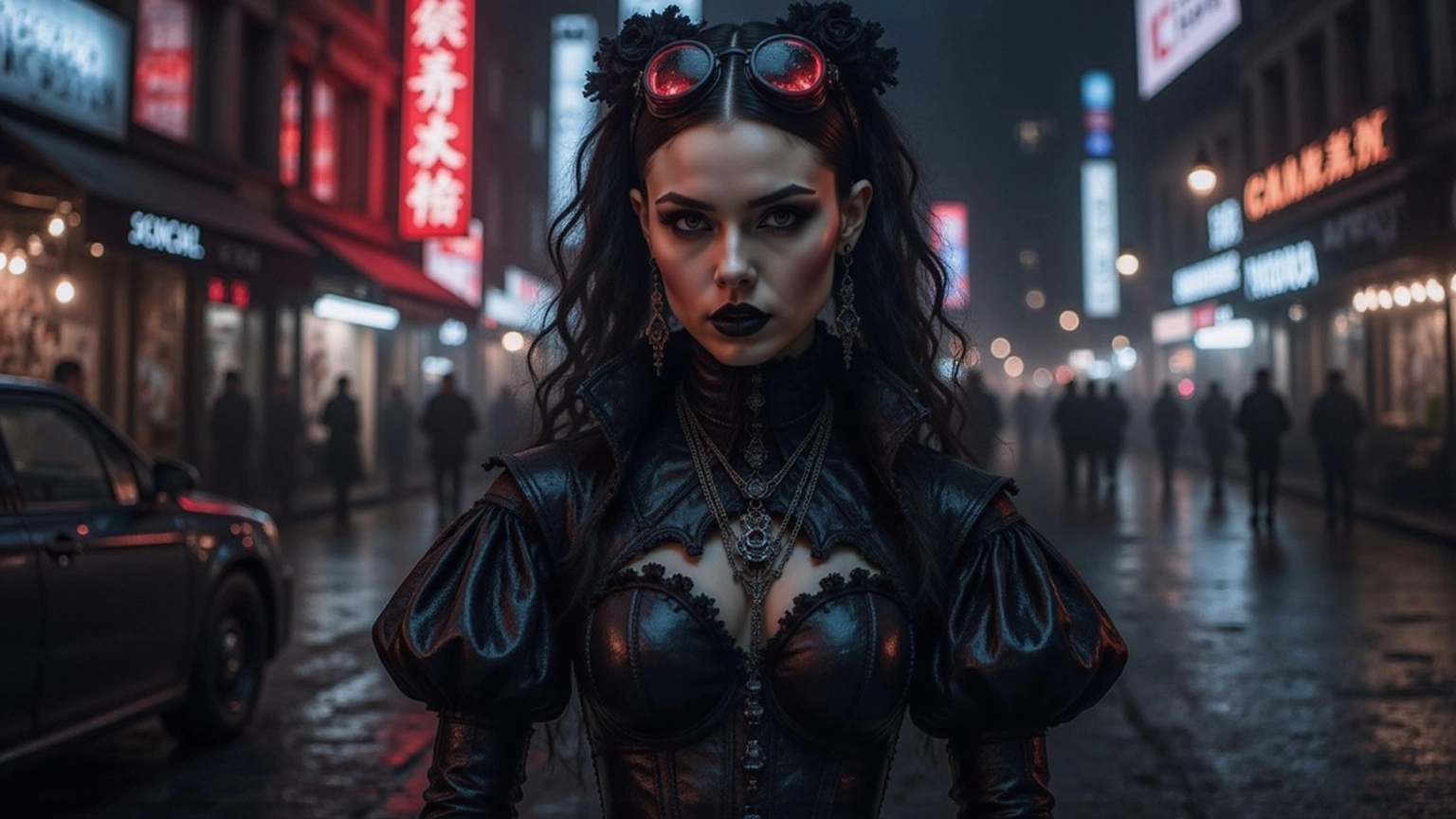 Techno Goth Fashion Portrait