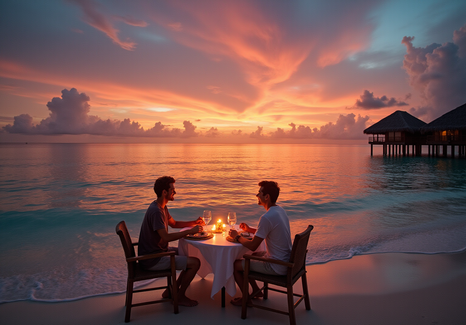 Romantic Maldives Honeymoon at Sunset