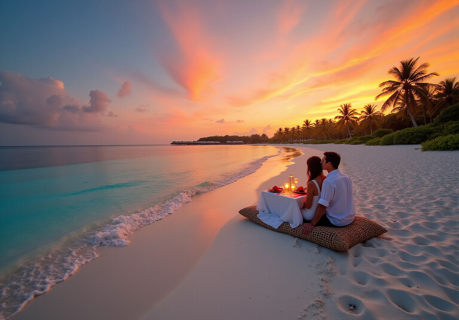 Romantic Sunset Dinner at Baa Atoll