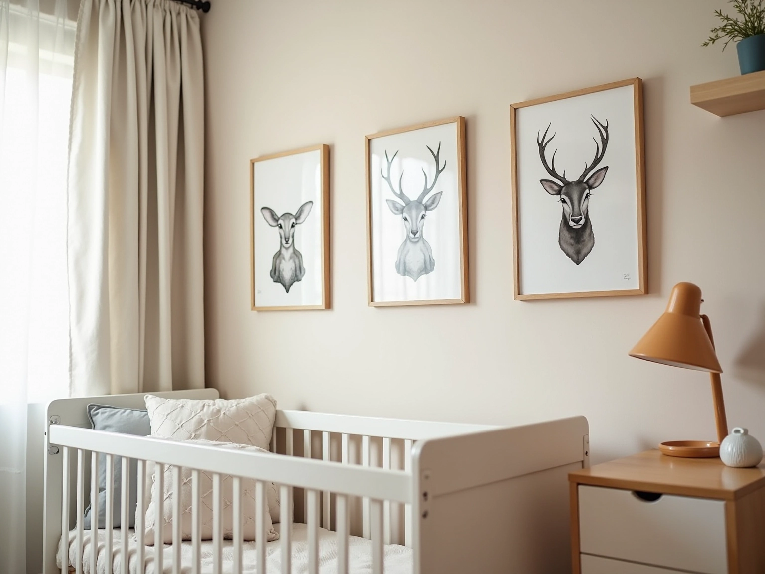 Themed Watercolor Art in a Cozy Nursery Themed Watercolor Art in a Cozy Nursery