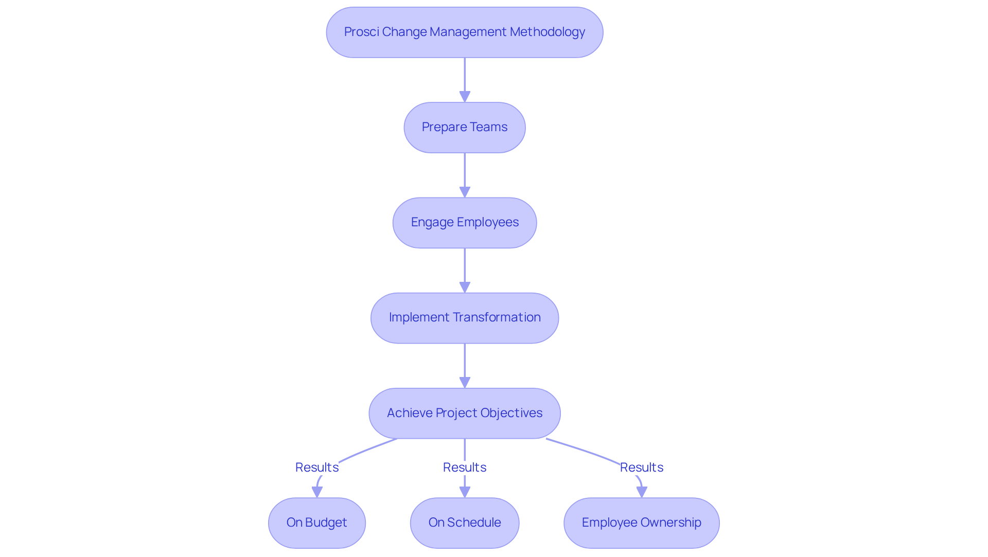 Follow the arrows to see how each step in the Prosci methodology leads to successful change management outcomes. Each step builds on the previous one, guiding organizations through their transformation journey.