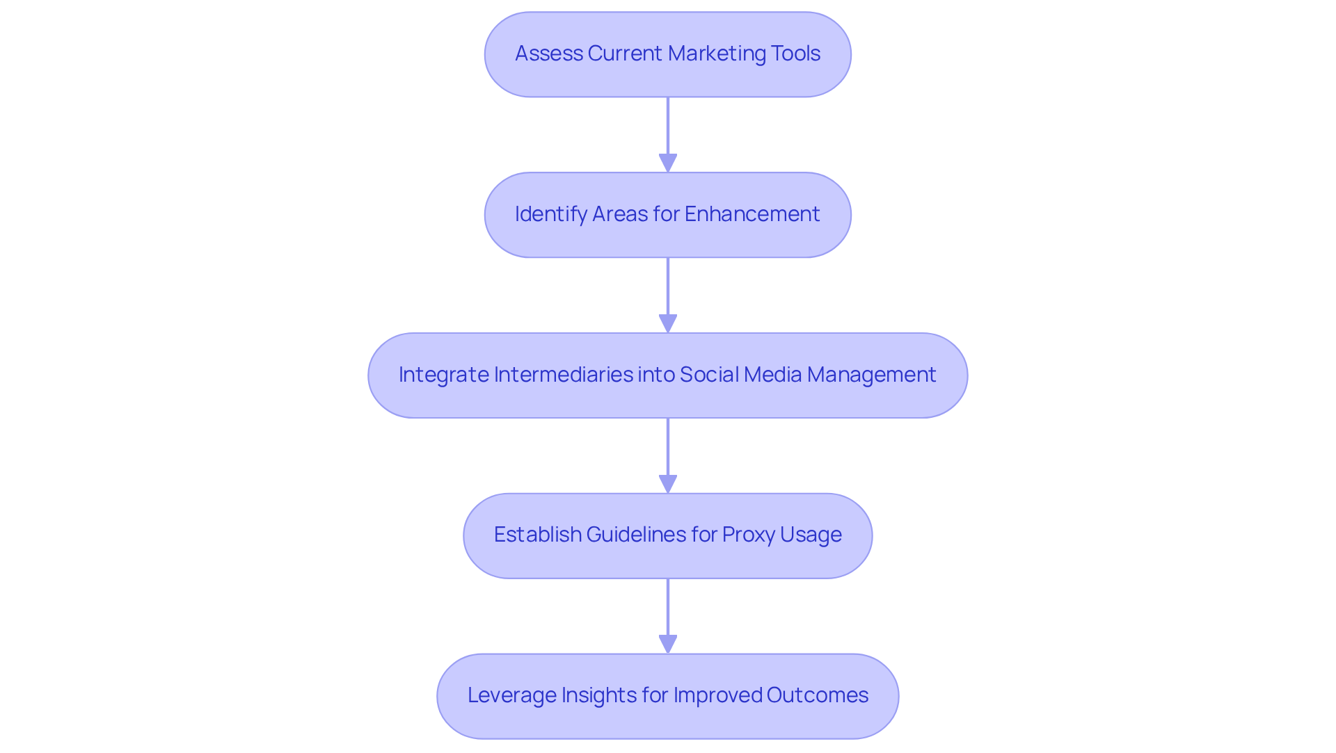 Follow the arrows to see how to integrate proxy solutions step-by-step, starting from assessing your tools to leveraging insights for better marketing outcomes.