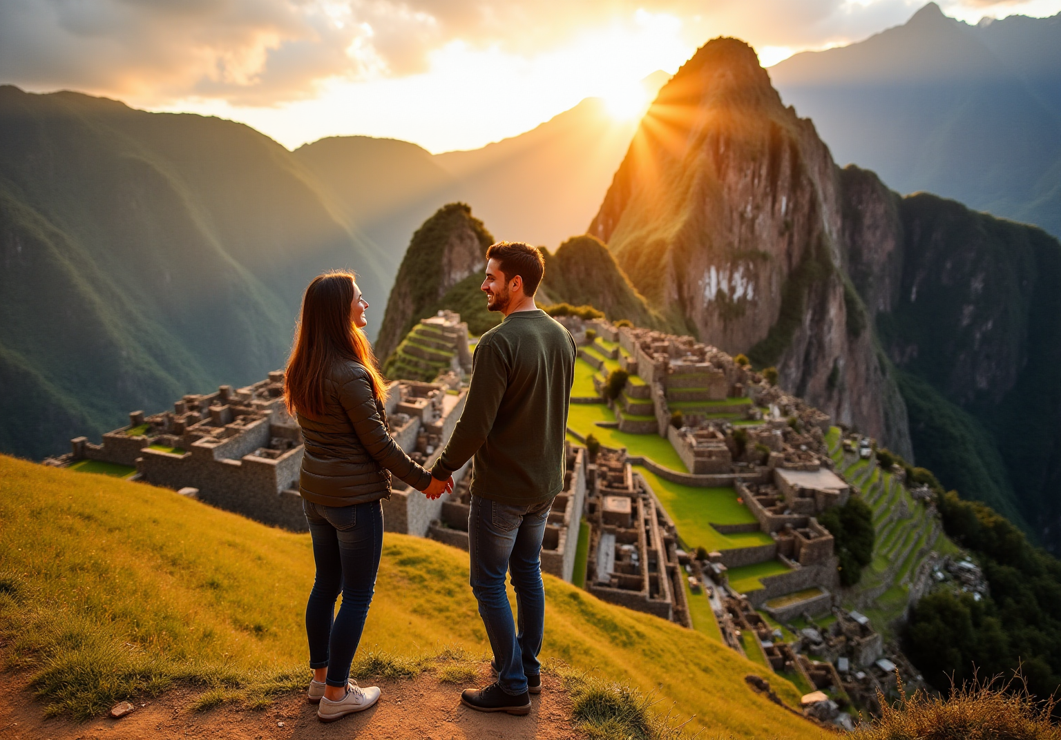 Romantic Sunrise at Machu Picchu Romantic Sunrise at Machu Picchu