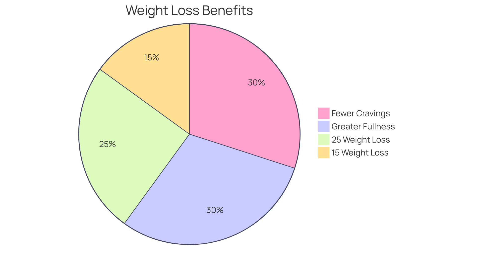 Each slice shows how much weight patients can expect to lose on average and the benefits they experience. The bigger the slice, the more significant the impact!