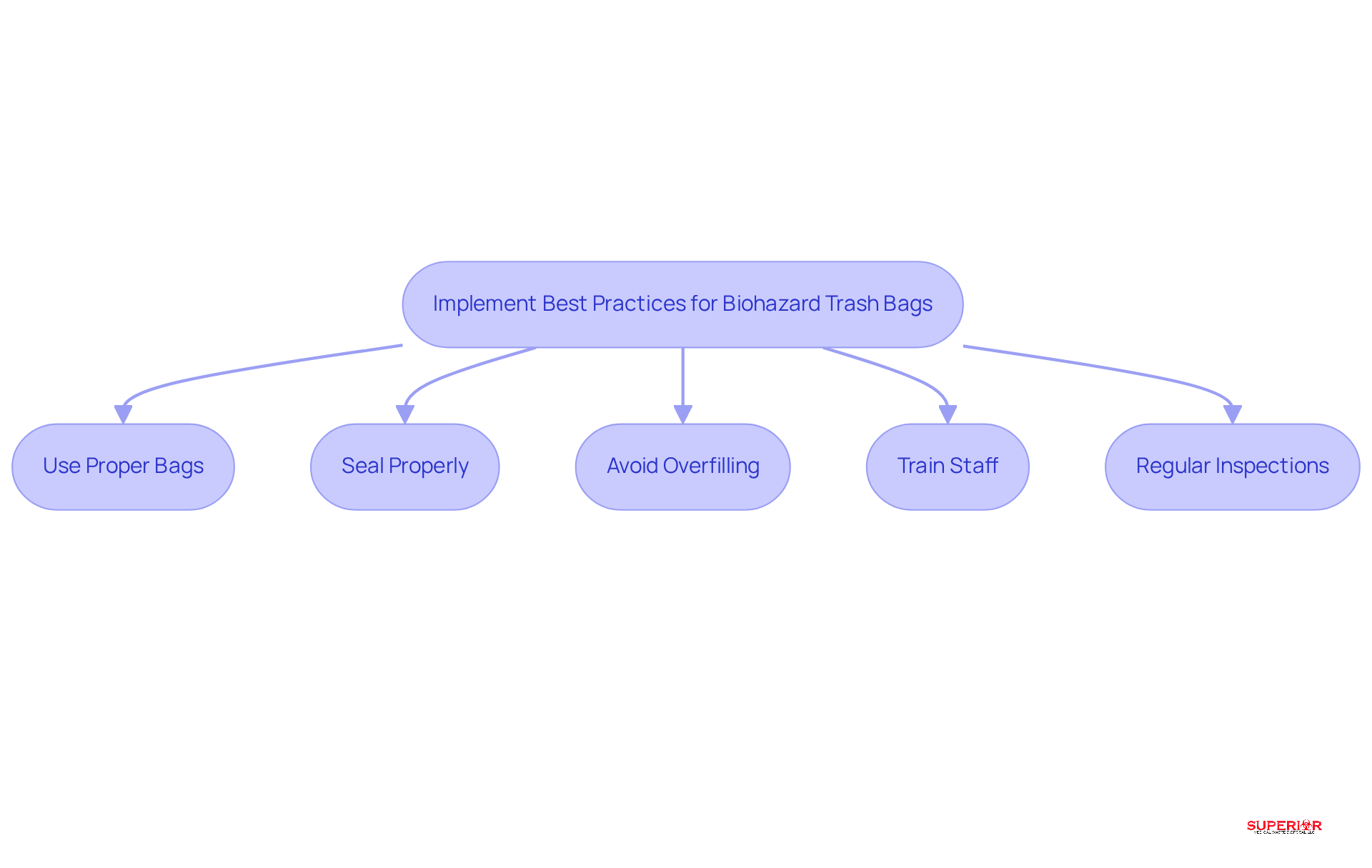 Each box represents a crucial step in safely managing biohazard waste. Follow the arrows to see how each practice contributes to overall safety and compliance.