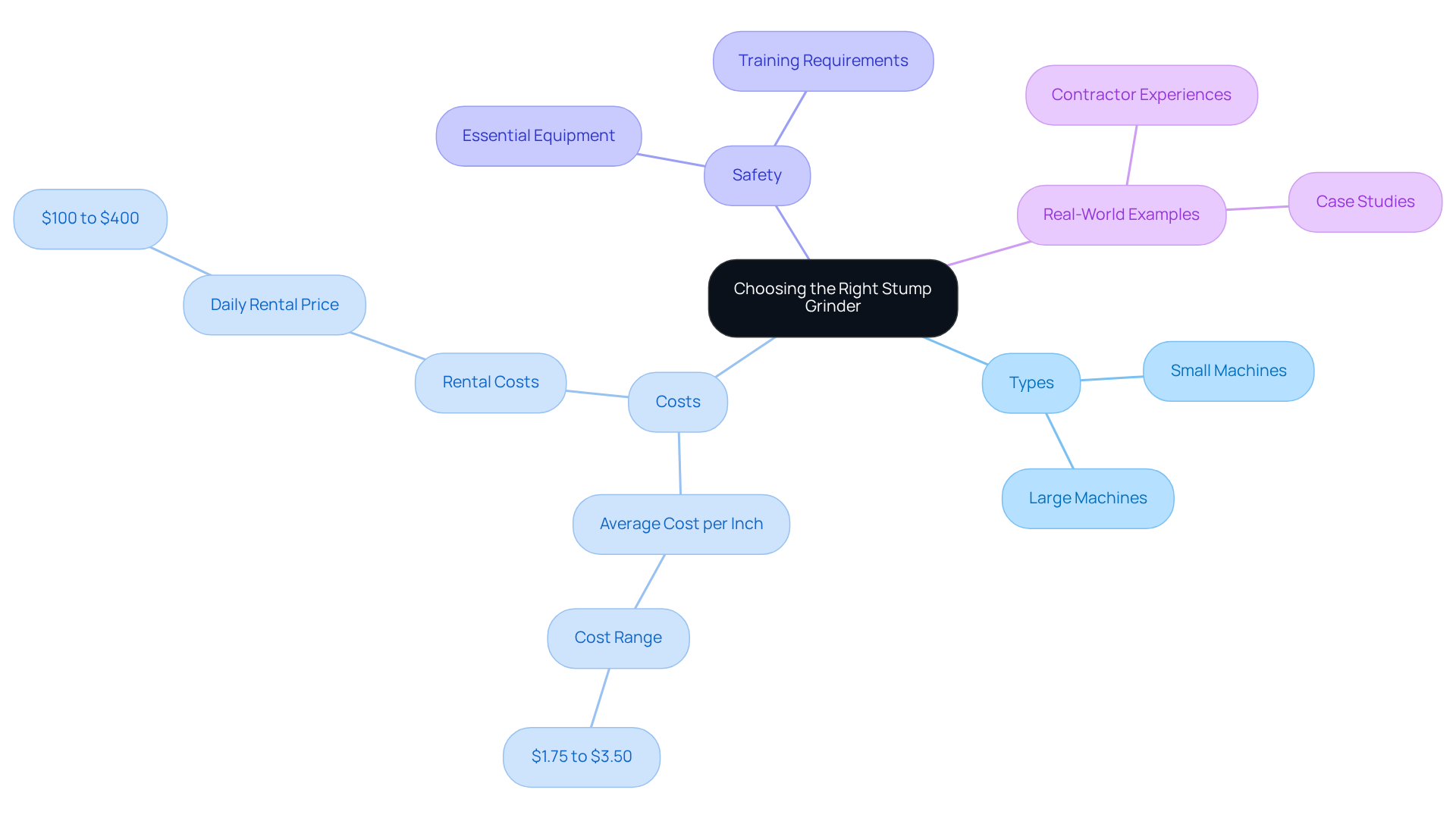 Start at the center with the main decision point, then explore each branch to understand the different factors that influence your choice. Each color-coded branch represents a key area to consider, helping you visualize how they connect.
