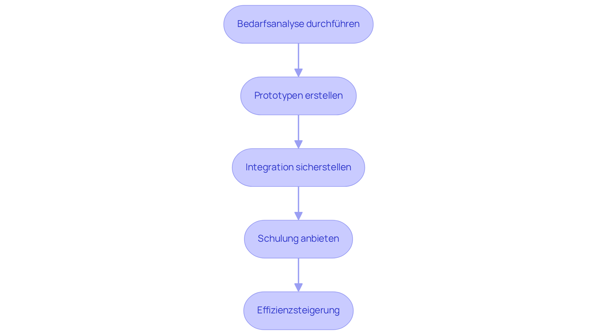Jedes Kästchen zeigt einen Schritt im Anpassungsprozess. Folgen Sie den Pfeilen, um zu sehen, wie die Schritte aufeinander aufbauen und zusammenarbeiten, um die digitale Strategie eines Unternehmens zu optimieren.