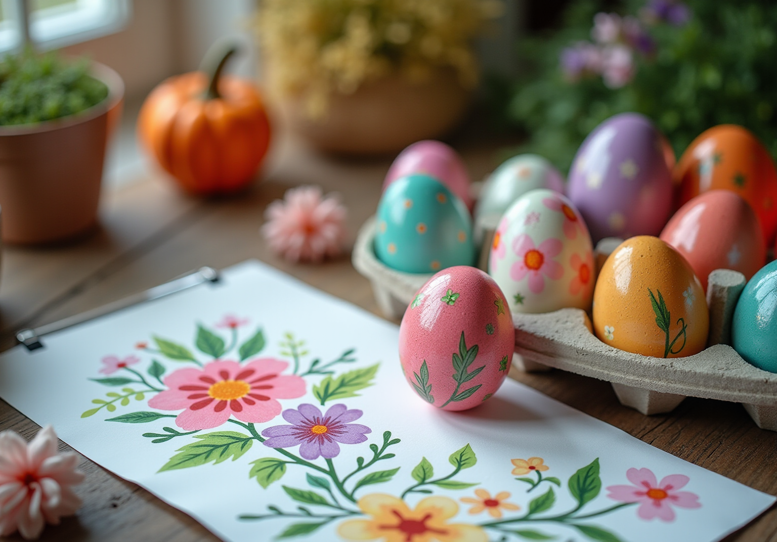 Floral Watercolor Easter Eggs Floral Watercolor Easter Eggs