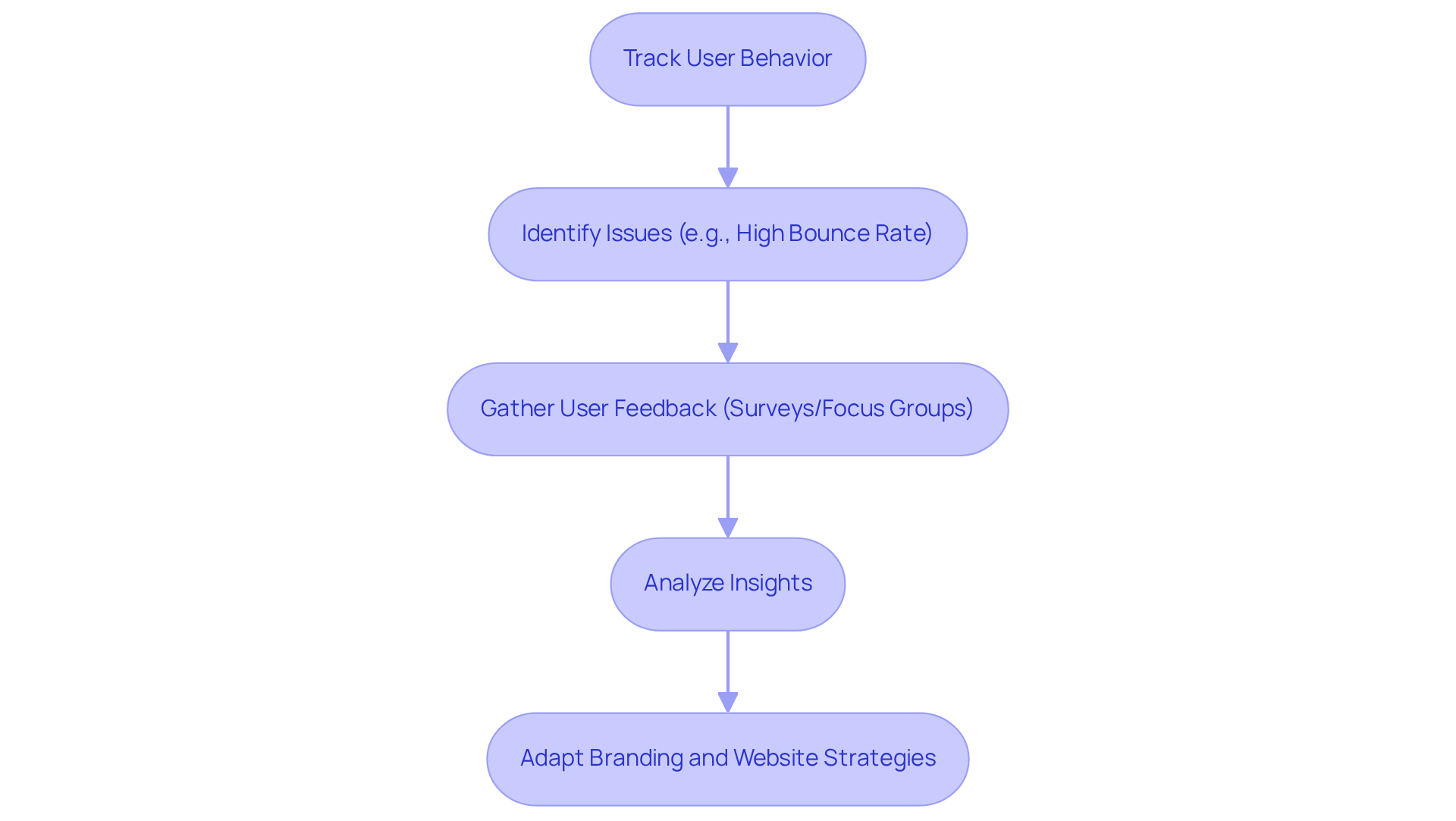 Follow the flow from tracking user behavior to adapting your strategies. Each step helps you understand and improve how your brand connects with your audience.