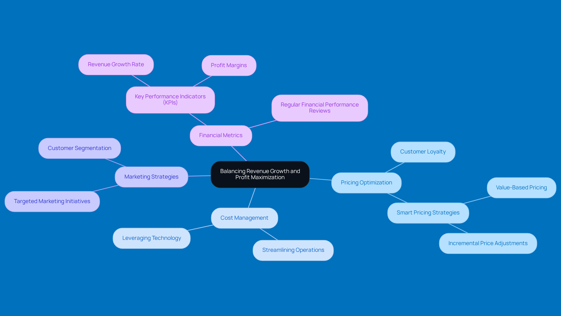 The central concept is about balancing growth and profit. Each branch represents a key strategy, with sub-branches providing more detail on how to implement those strategies. Follow the branches to understand how everything connects to the main goal. The central concept is about balancing growth and profit. Each branch represents a key strategy, with sub-branches providing more detail on how to implement those strategies. Follow the branches to understand how everything connects to the main goal.