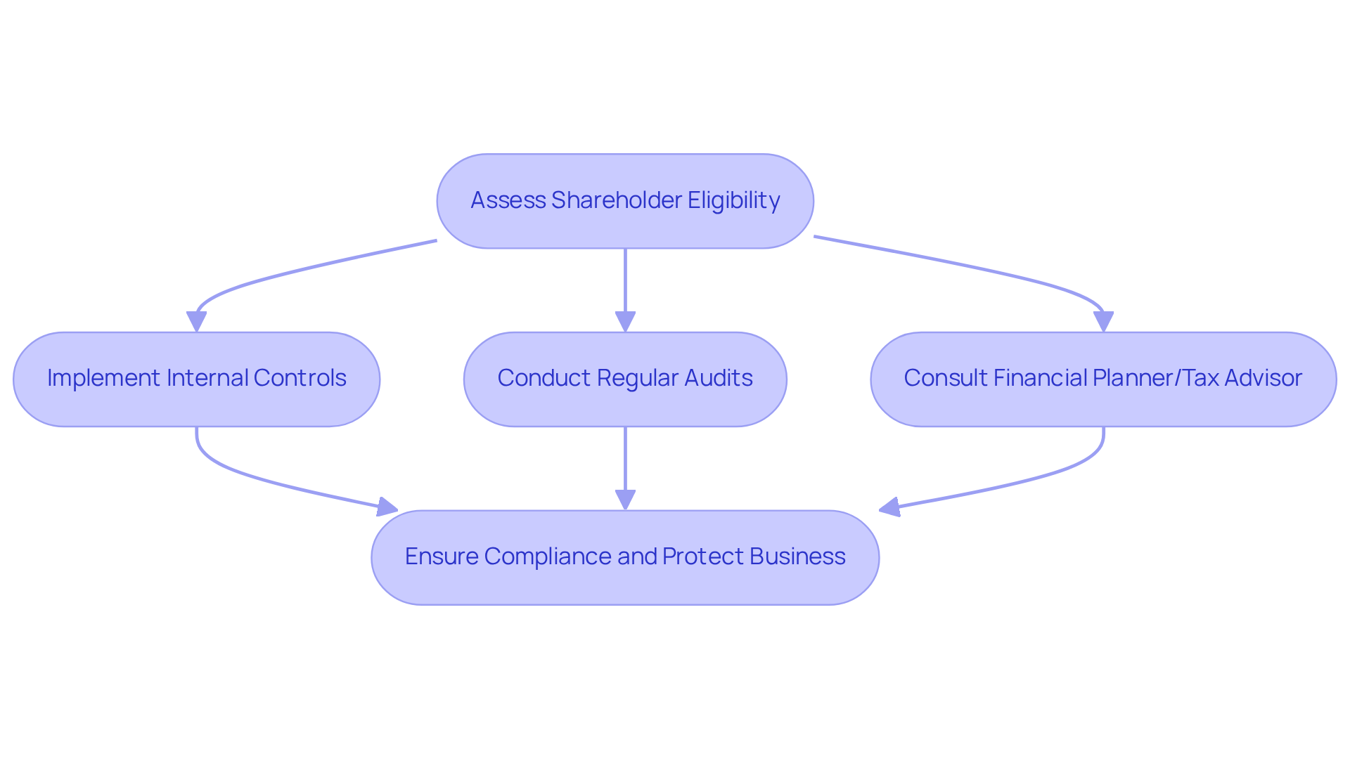 Follow the flow from assessing eligibility to implementing controls and consulting experts. Each step is crucial to maintaining your S corporation status and protecting your business.