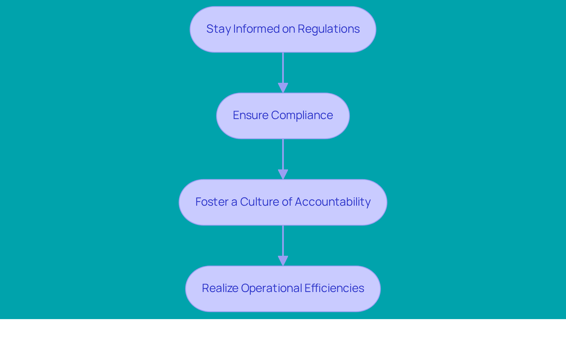 Follow the arrows to see how each step builds on the previous one, guiding your organization toward effective compliance and sustainability.