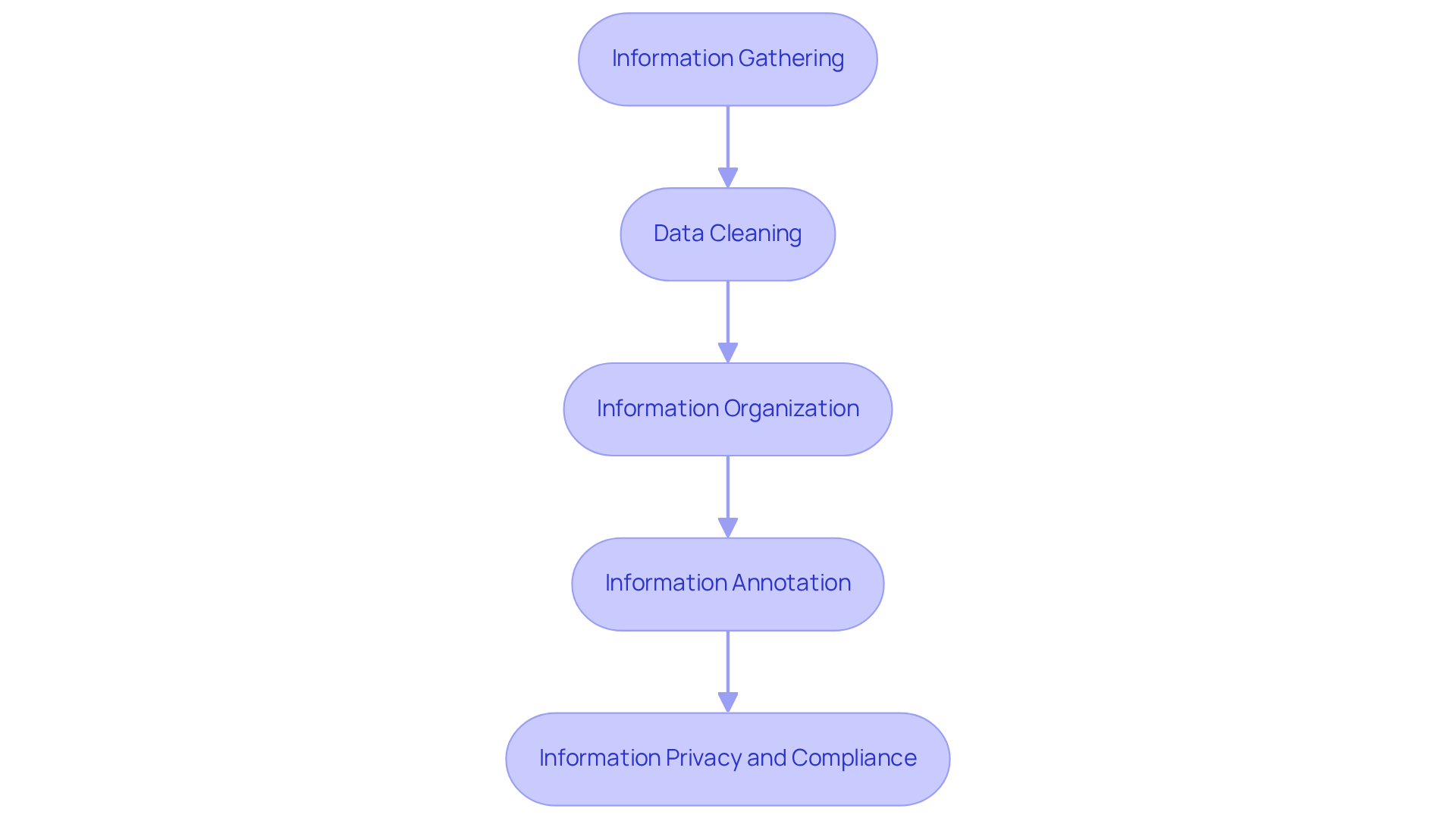 Each box represents a crucial step in preparing your data for AI. Follow the arrows to see how each step leads to the next, ensuring a thorough and compliant process.