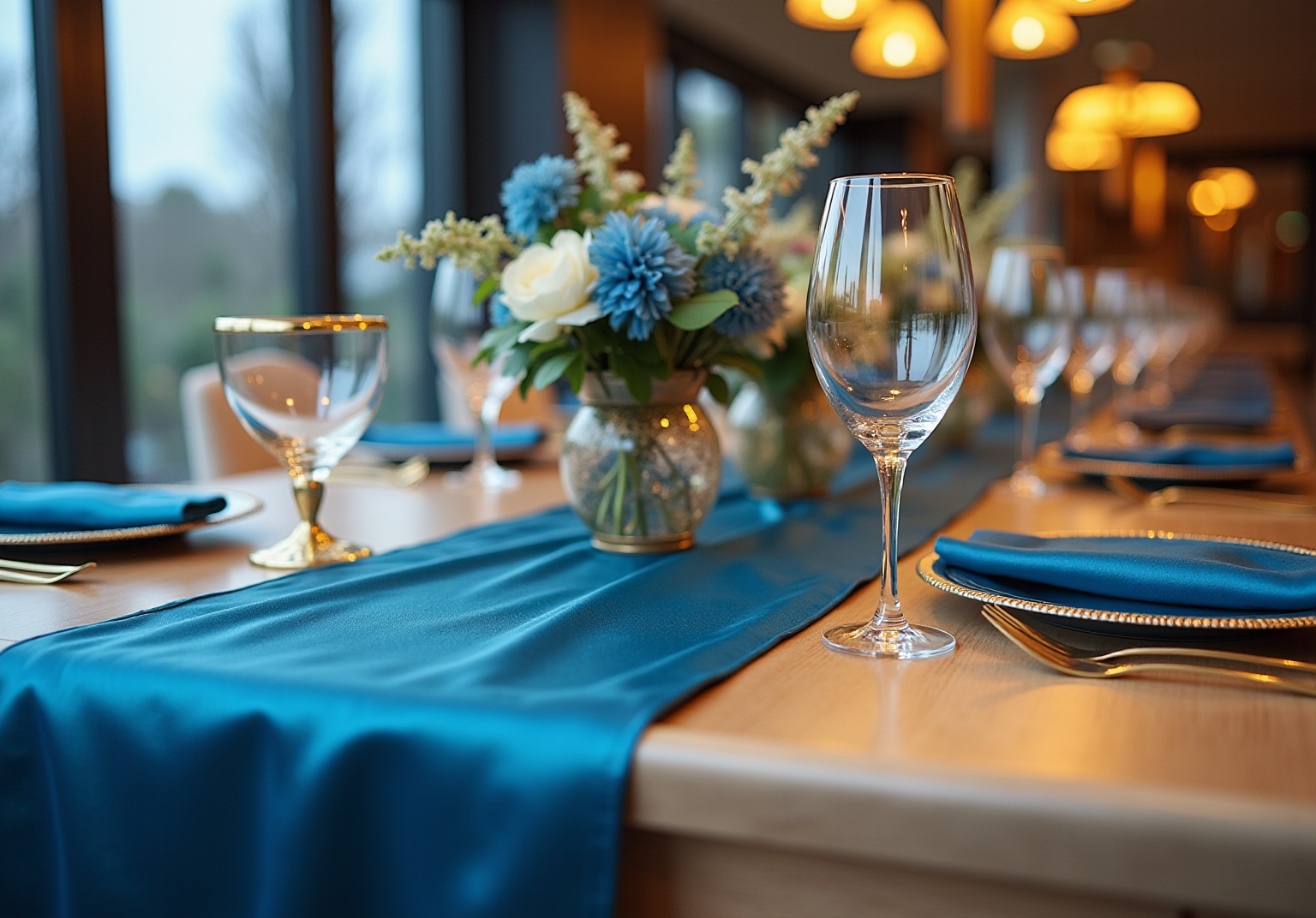 Create the Perfect Blue and Gold Table Runner for Your Event