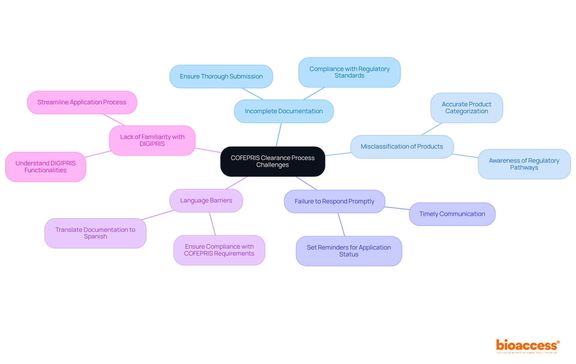 The central node represents the overall clearance process, while each branch highlights a specific challenge. Follow the branches to see strategies for overcoming these challenges and improving your application success. The central node represents the overall clearance process, while each branch highlights a specific challenge. Follow the branches to see strategies for overcoming these challenges and improving your application success.