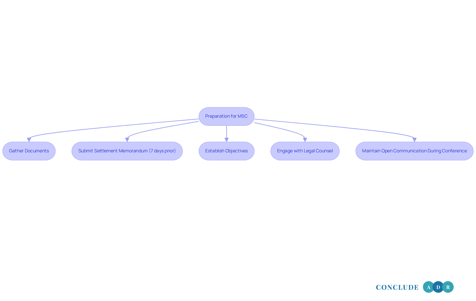 Each box represents a step in your preparation journey for the MSC. Follow the arrows to see how each action connects and builds on the previous one, guiding you toward a successful conference.
