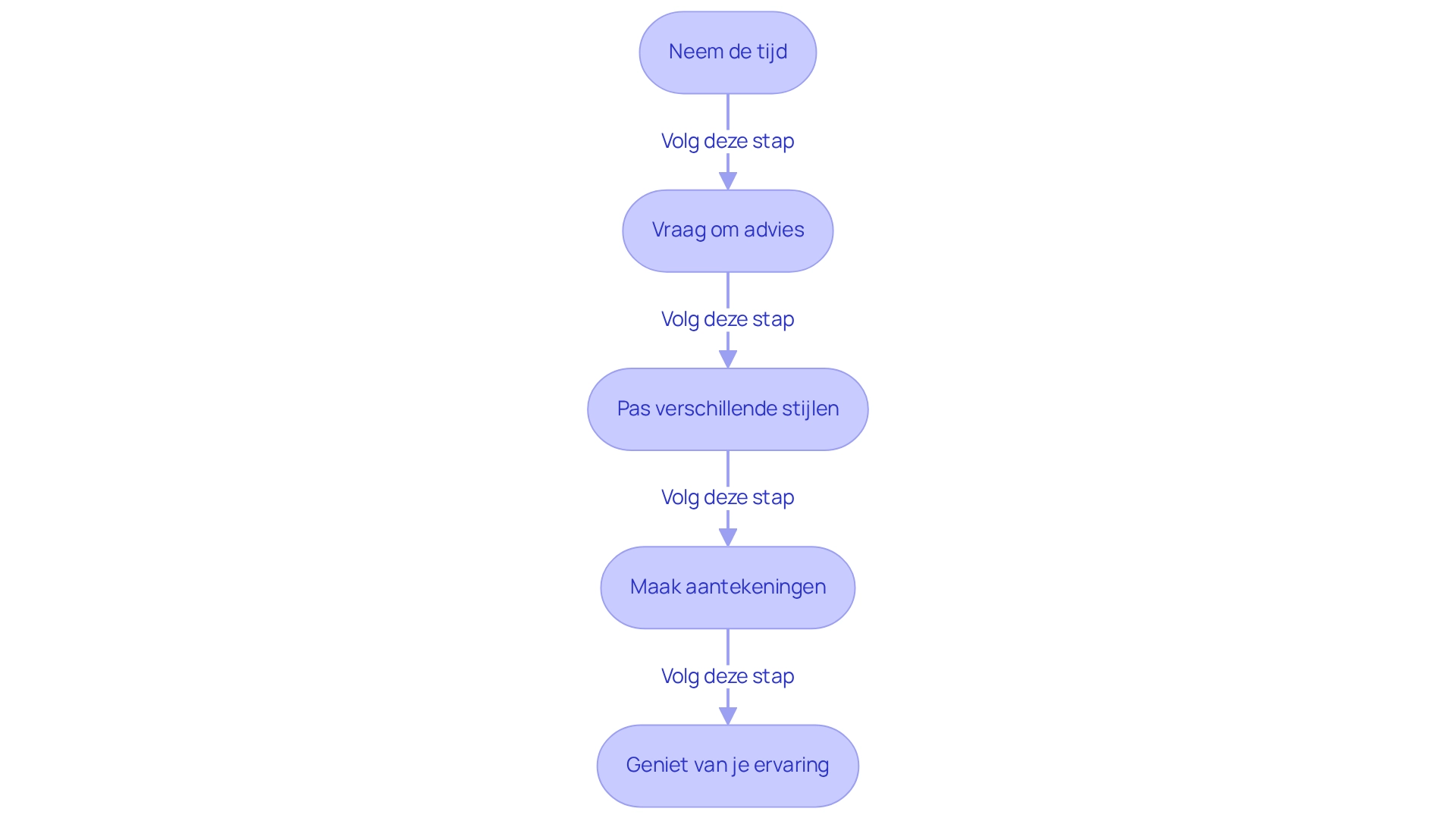 Elke stap in de flowchart geeft een waardevol advies dat je kunt volgen om het meeste uit je winkelervaring te halen. Volg de pijlen om te zien welke stap je als volgende moet nemen.