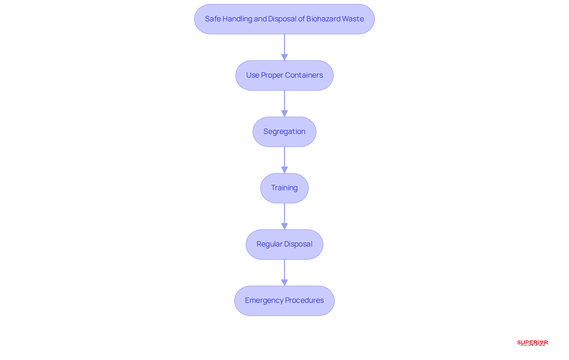 Each box represents a crucial step in the process of managing biohazard waste safely. Follow the arrows to see how each step leads to the next, ensuring a comprehensive understanding of the guidelines.