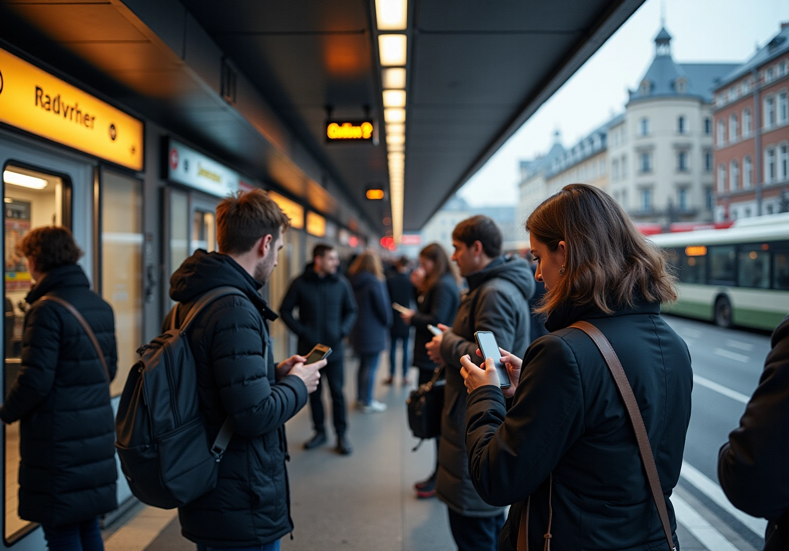 Urban Commuting at Public Transport Station Urban Commuting at Public Transport Station