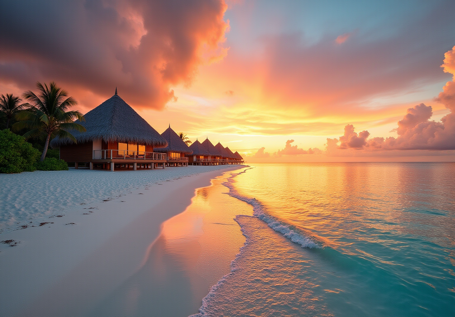 Luxurious Maldives at Sunset