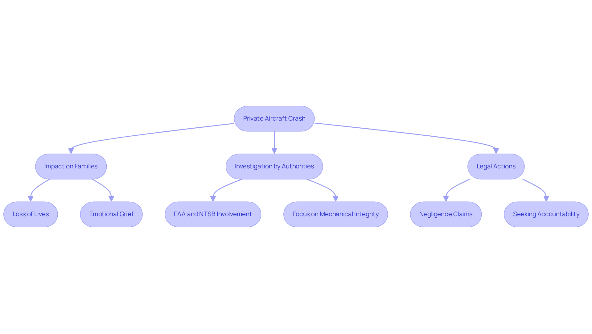 This flowchart outlines the tragic events and their aftermath. Each step shows how the crash affected families, led to investigations, and prompted legal actions, emphasizing the need for accountability in aviation safety.