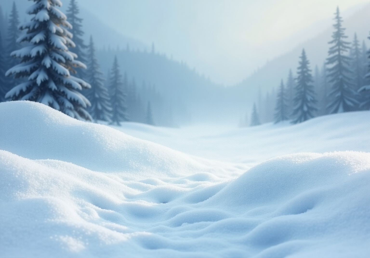 Serene Winter Watercolor Landscape Serene Winter Watercolor Landscape