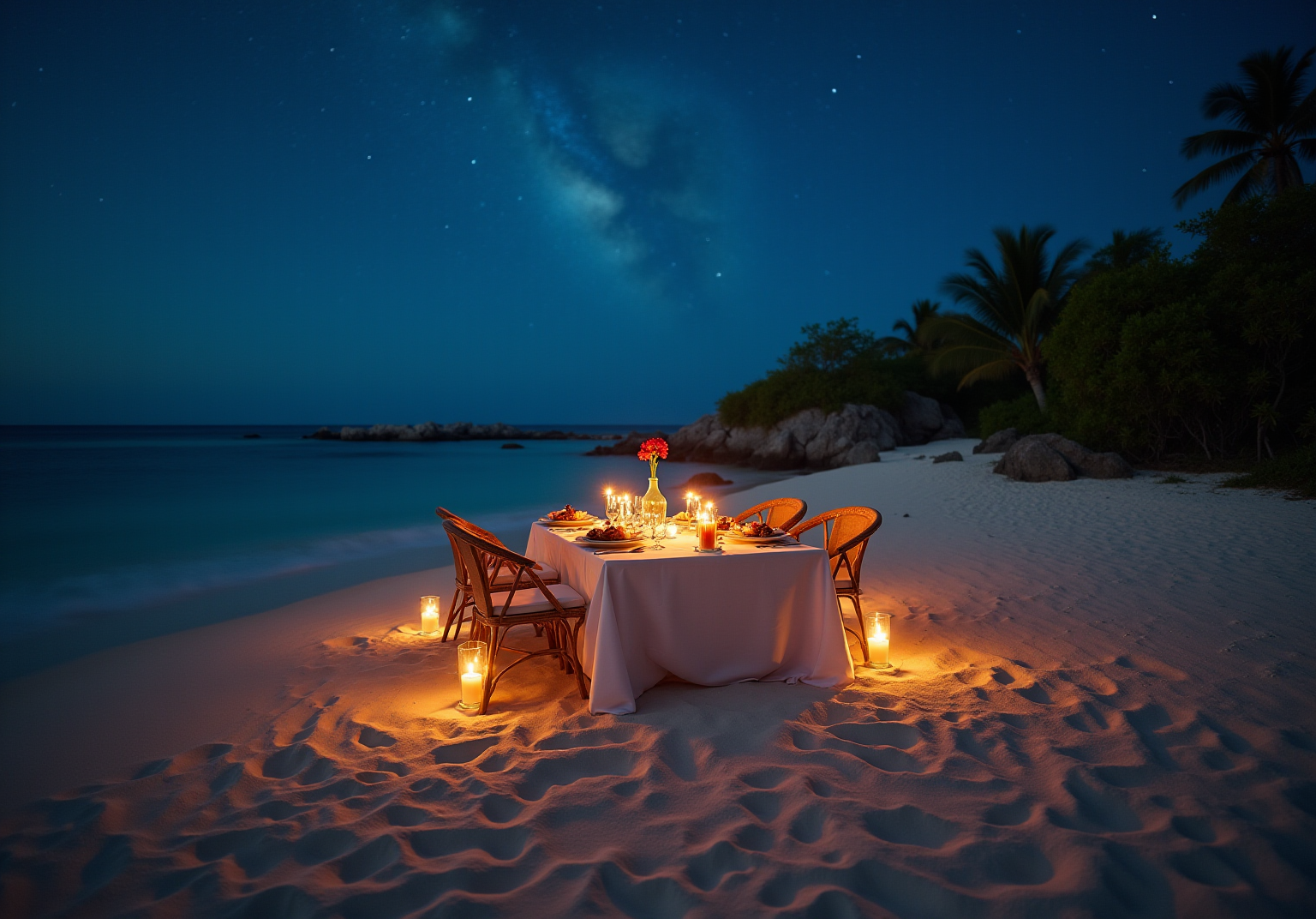 Romantic Sandbank Dining Under the Stars
