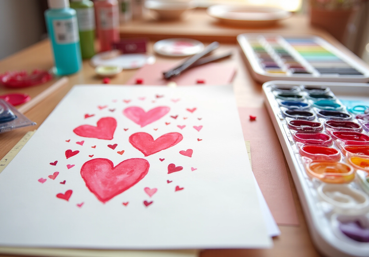 Valentine's Day Watercolor Card Creation