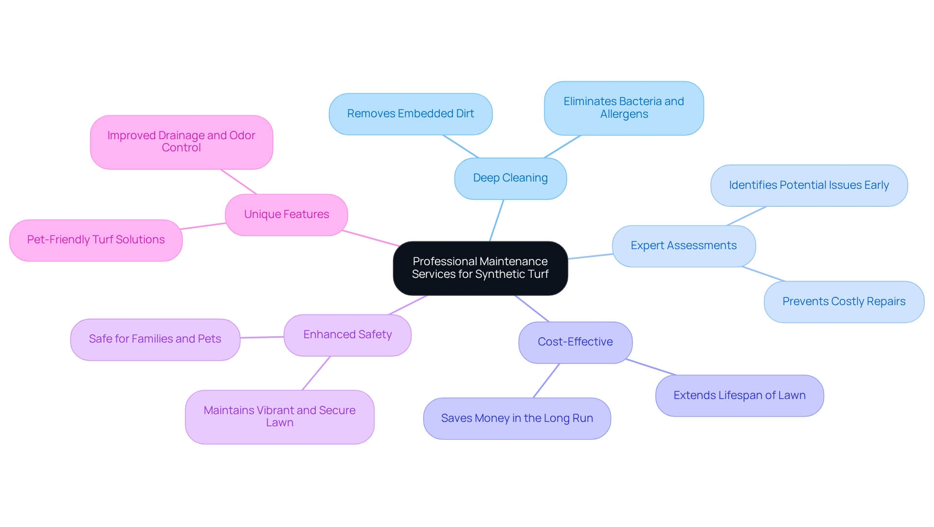 The central node represents the main topic, while each branch highlights a specific benefit of hiring professionals. The sub-branches provide additional details, making it easy to understand why professional maintenance is valuable.