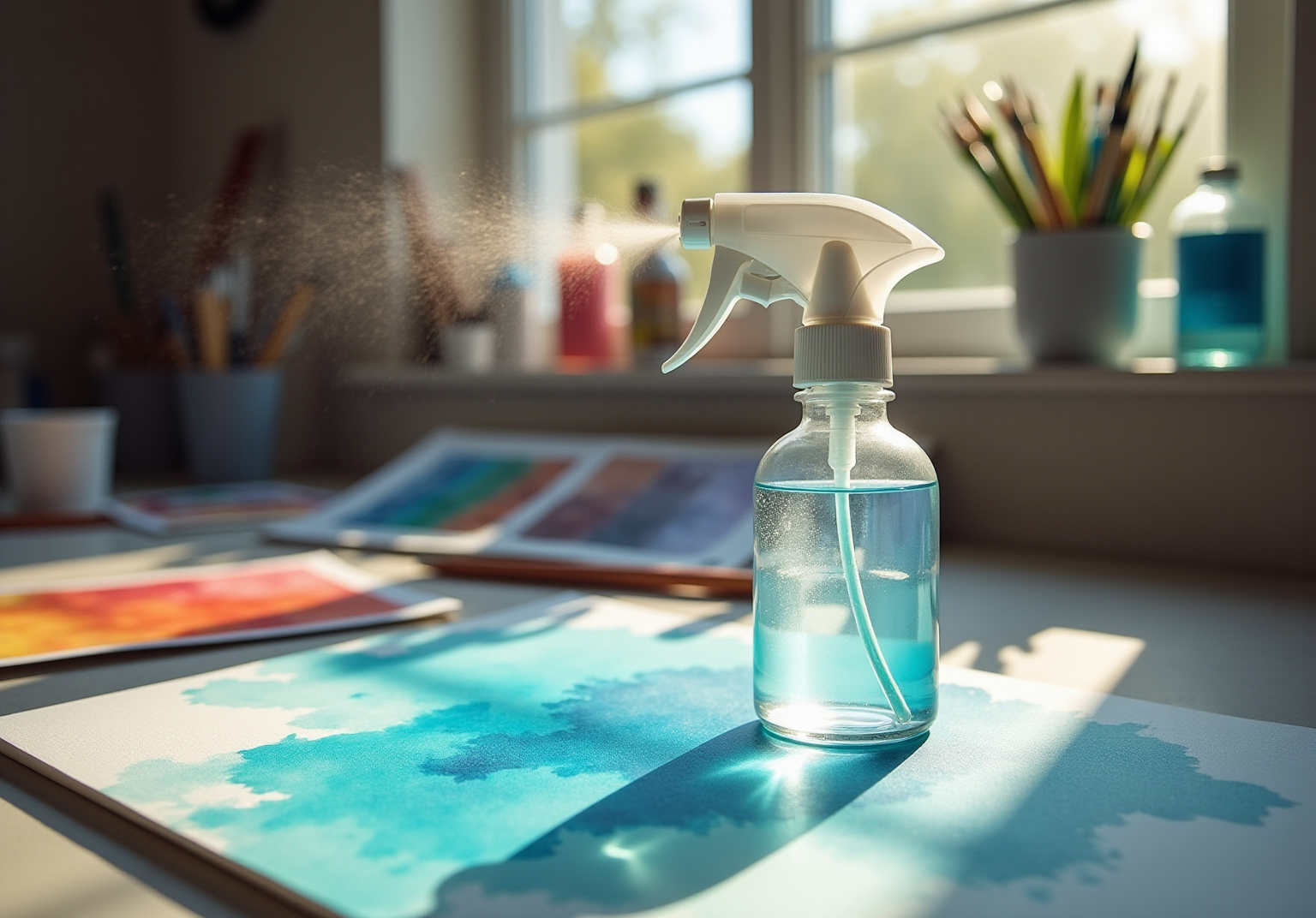 Essential Spray Bottle for Watercolor Techniques Essential Spray Bottle for Watercolor Techniques