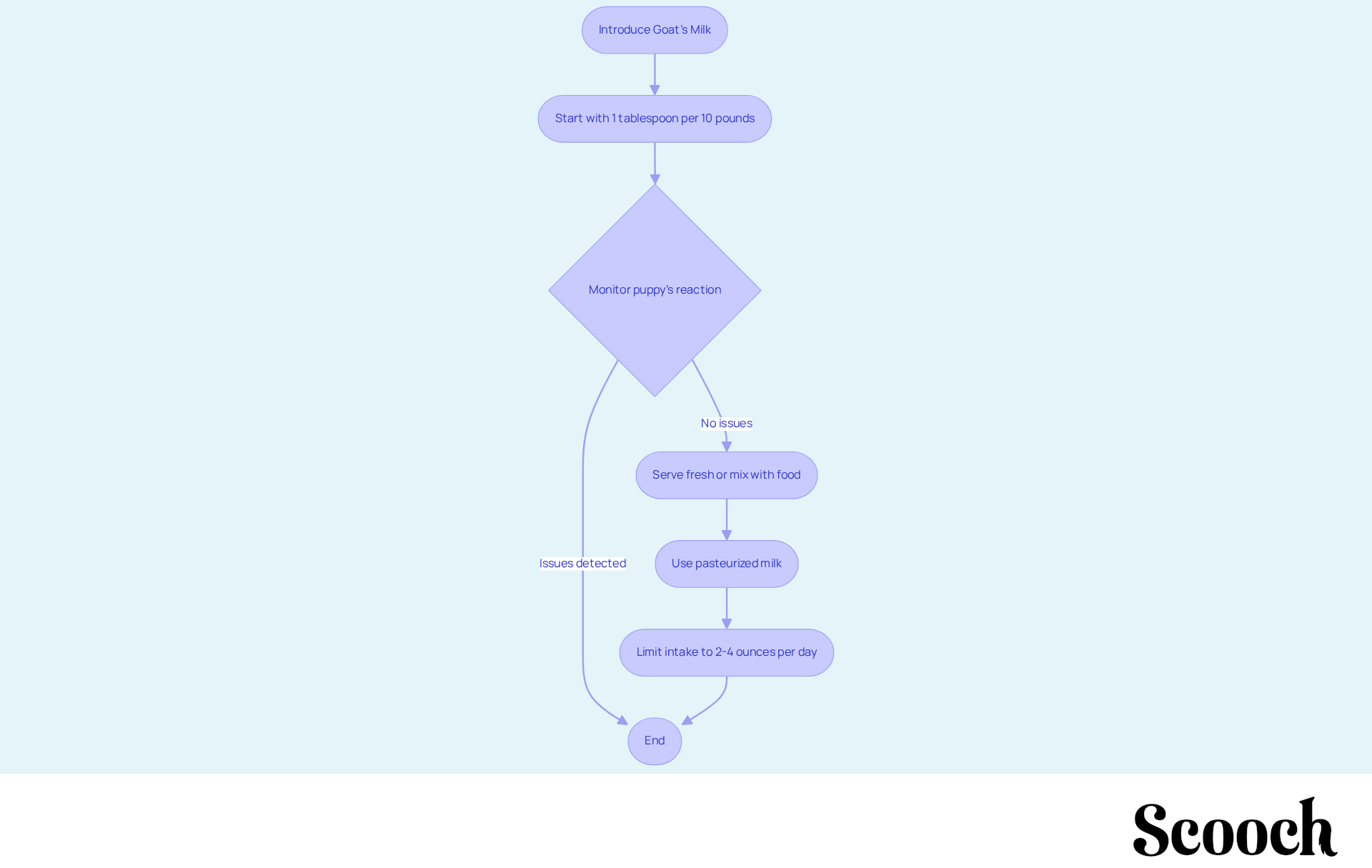 Follow the arrows to see how to safely add goat's milk to your puppy's diet. Each step helps ensure your puppy enjoys the benefits without any issues. Follow the arrows to see how to safely add goat's milk to your puppy's diet. Each step helps ensure your puppy enjoys the benefits without any issues.