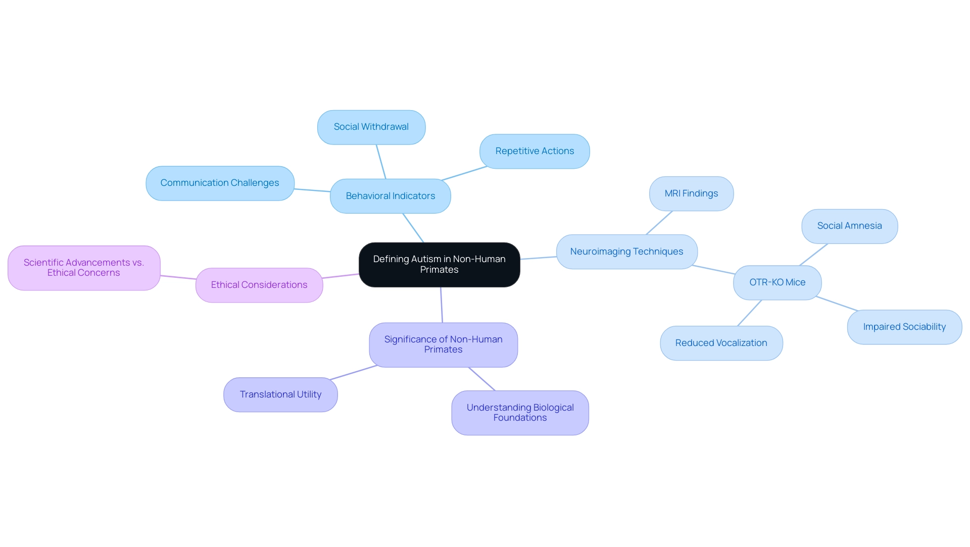 Each branch represents a key theme, with sub-branches providing specific details; colors distinguish the different major categories.