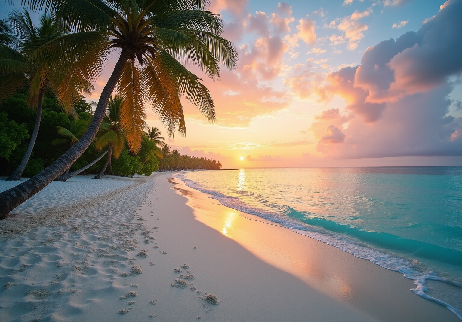 Dreamy Maldives Beach at Sunset