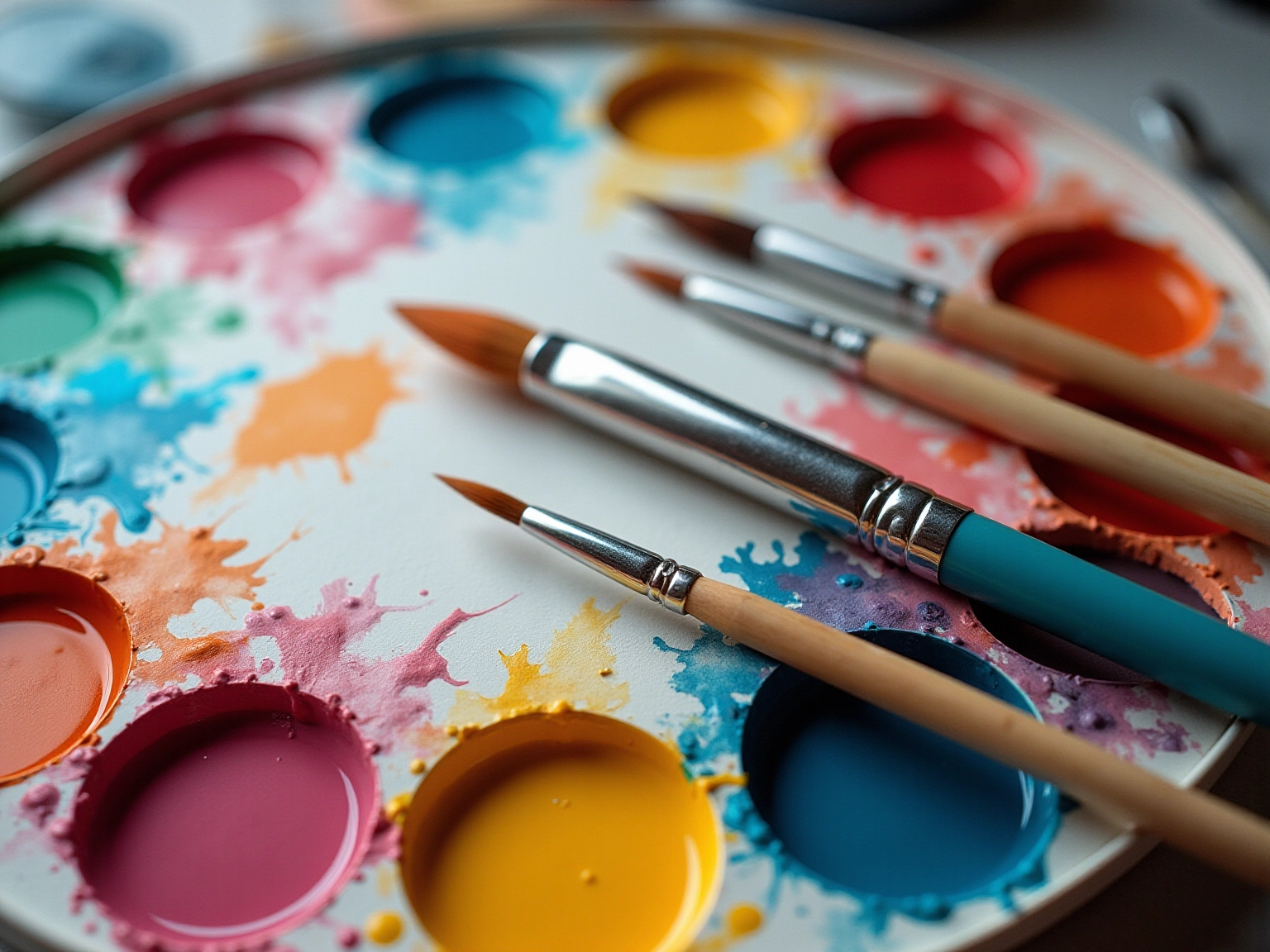 Versatile Round Water Paint Brushes in Action