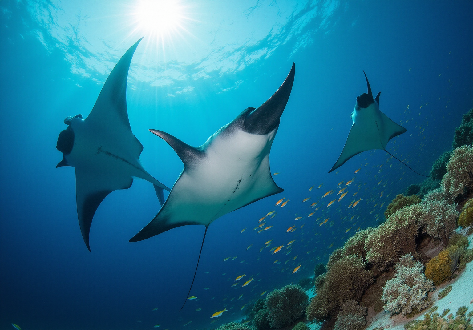 Graceful Manta Rays in Maldives Waters