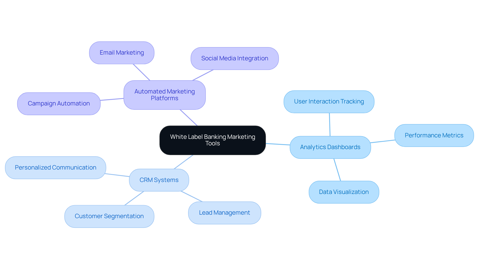 The center shows the main topic, while the branches represent different tools that help improve marketing strategies. Each tool has its own benefits that contribute to better customer acquisition. The center shows the main topic, while the branches represent different tools that help improve marketing strategies. Each tool has its own benefits that contribute to better customer acquisition.