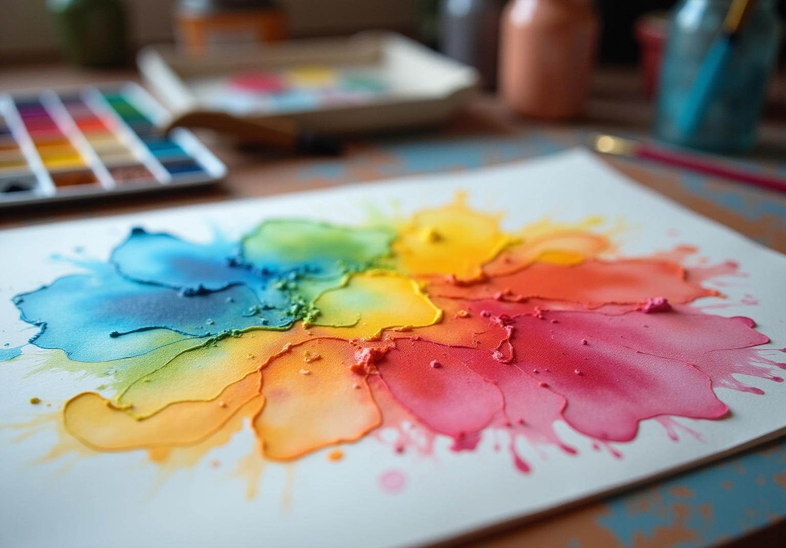 Vibrant Artwork on Thick Watercolor Paper Vibrant Artwork on Thick Watercolor Paper