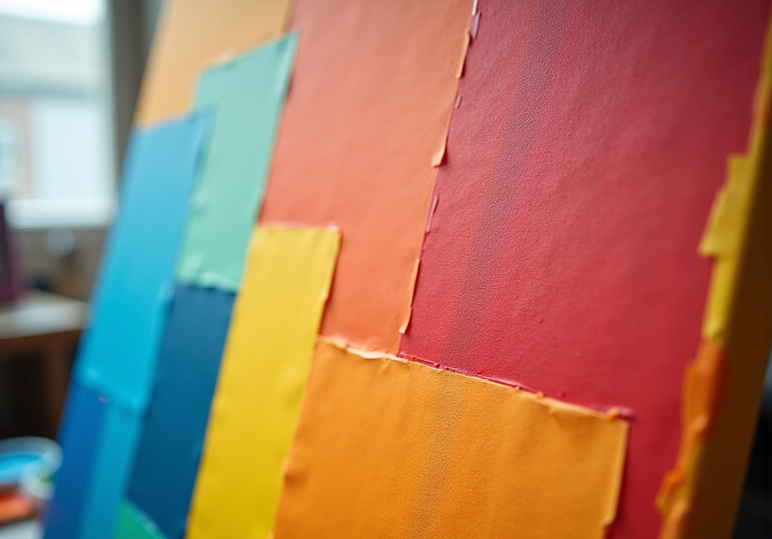 Vibrant Color Block Art in Progress Vibrant Color Block Art in Progress