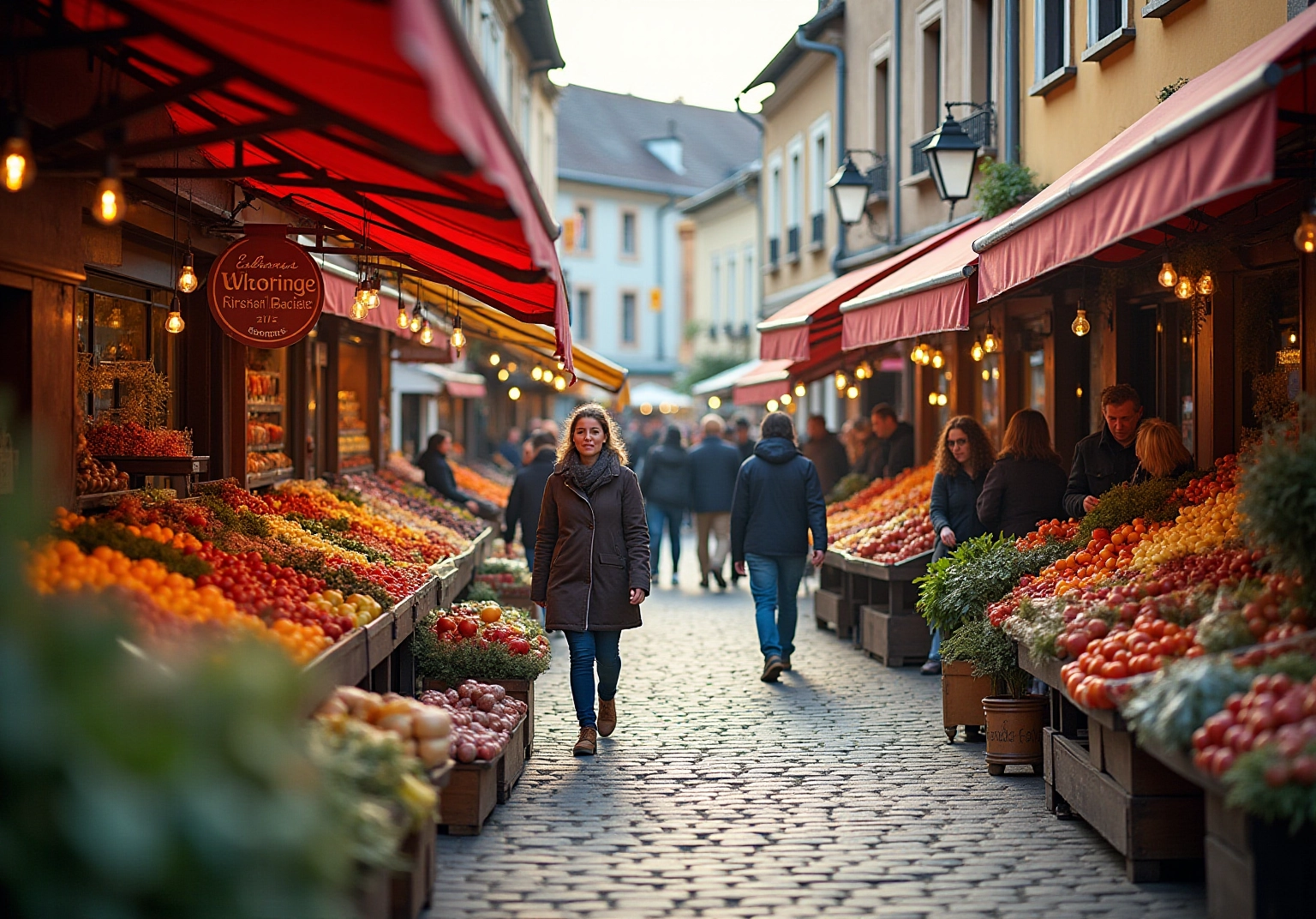 Vibrant Market Scene in Bingen am Rhein Vibrant Market Scene in Bingen am Rhein