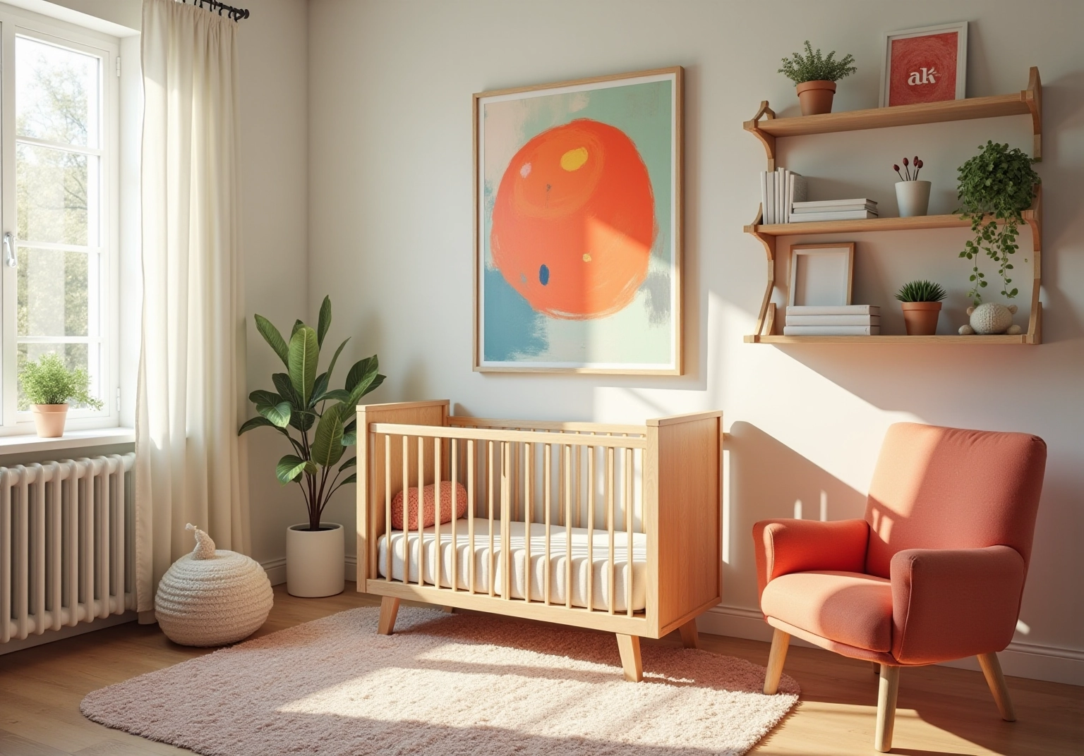 Vibrant Nursery with Large-Scale Art