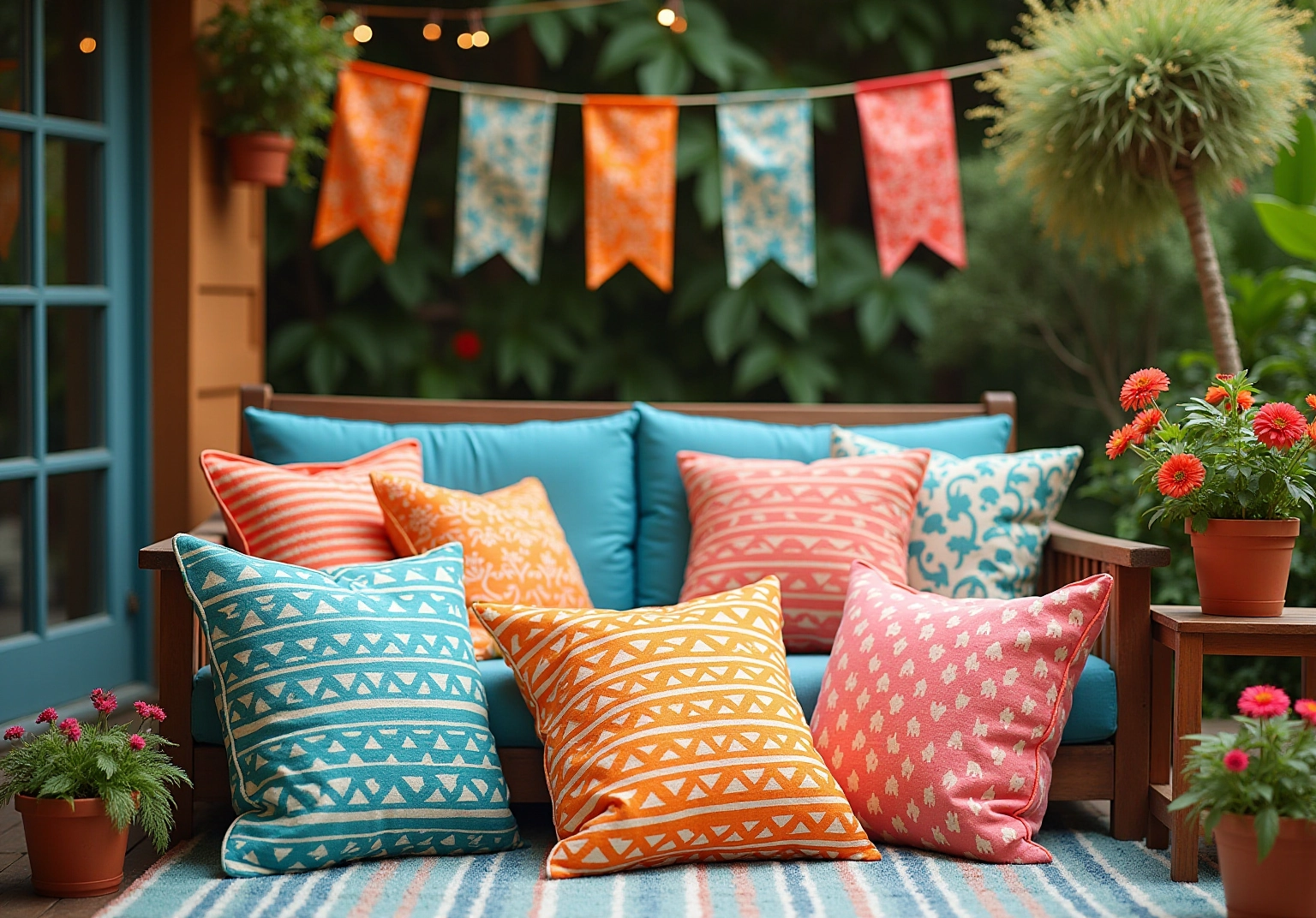 Vibrant Outdoor Decor with Bold Patterns Vibrant Outdoor Decor with Bold Patterns