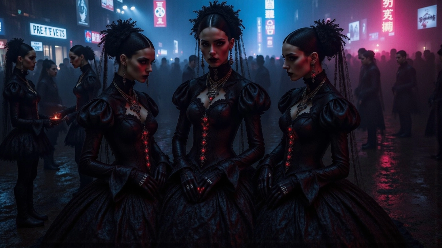 Vibrant Techno Goth Nightlife