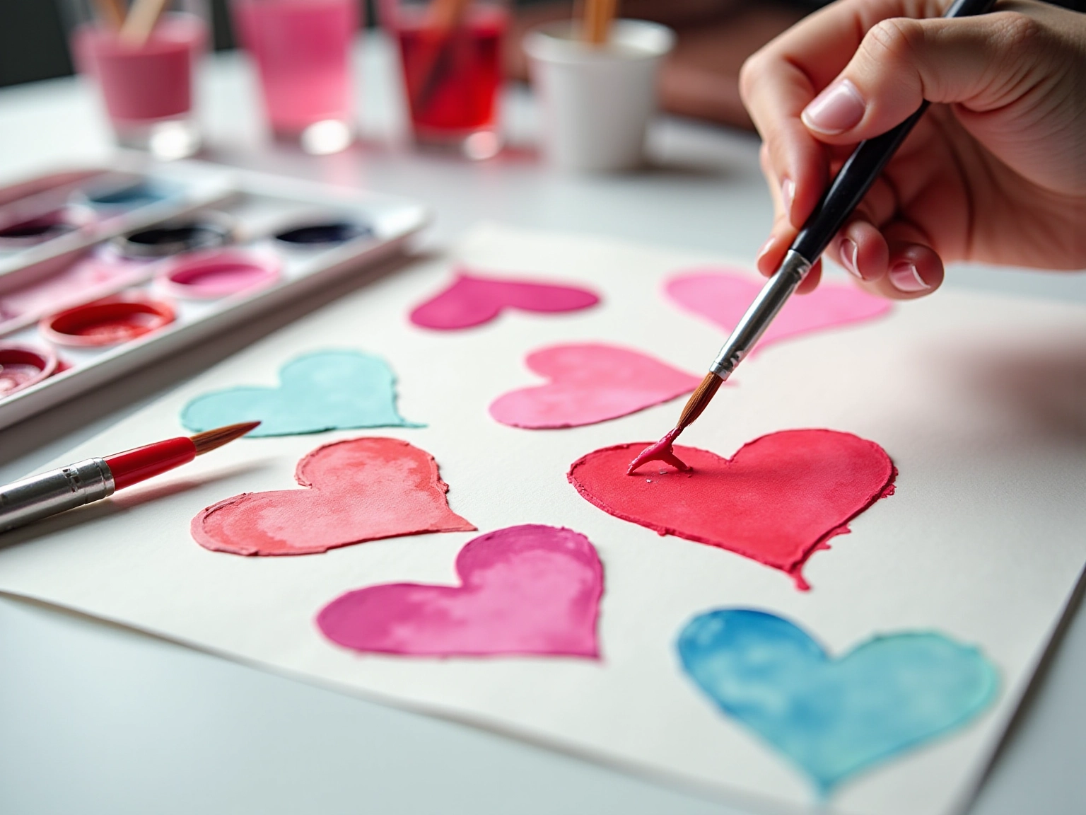 Vibrant Watercolor Candy Hearts Project Vibrant Watercolor Candy Hearts Project