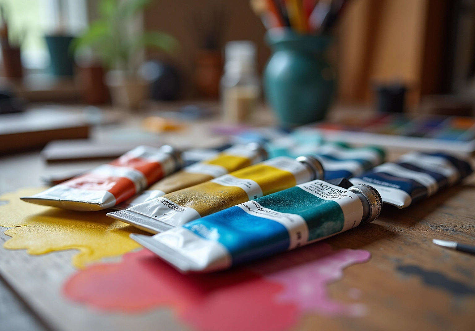 Vibrant Winsor & Newton Watercolor Tubes