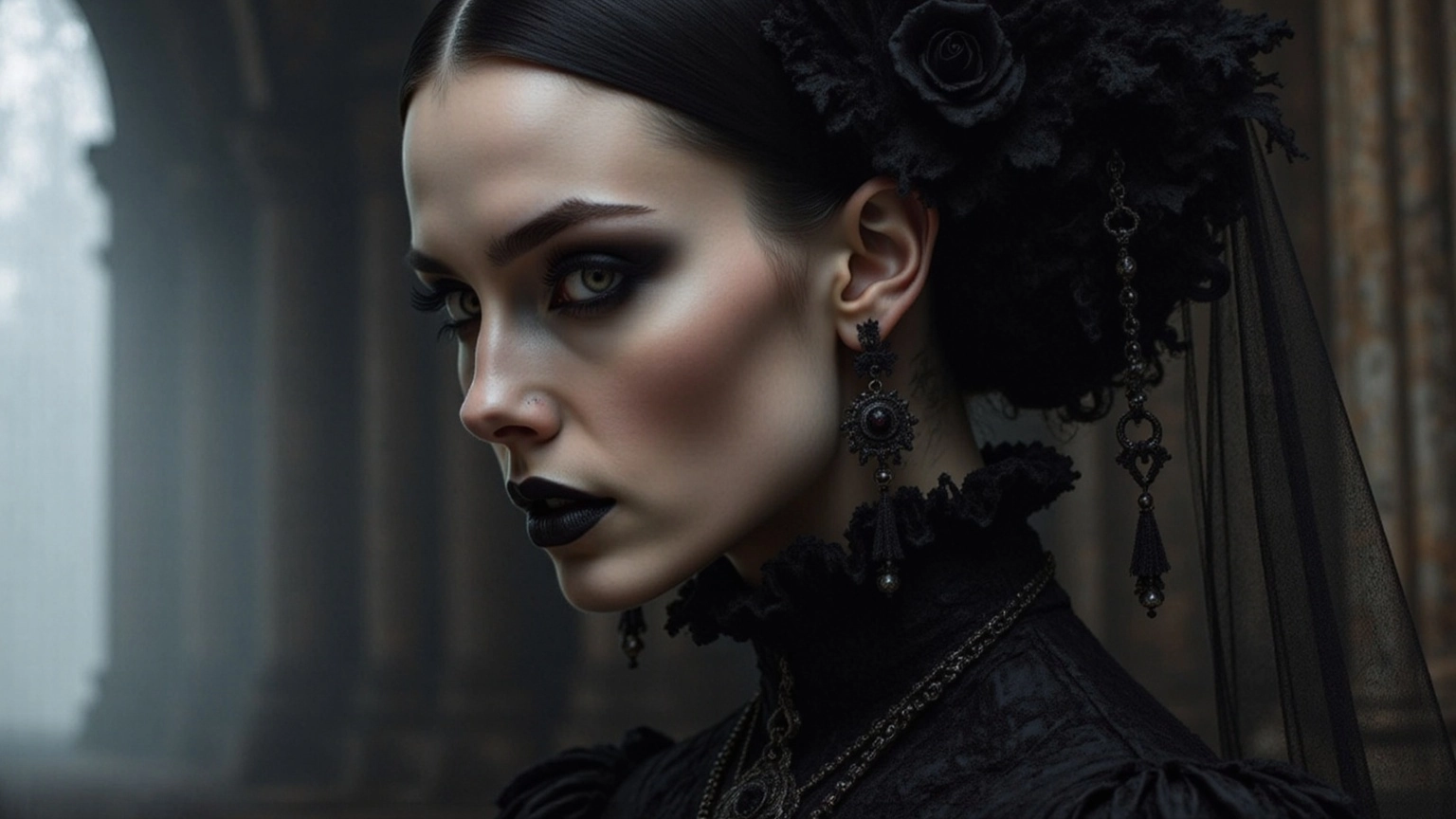 Victorian Gothic Hairstyle: A Dark Elegance